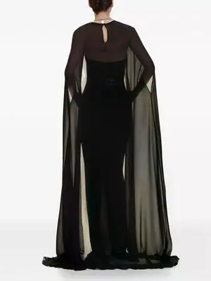 V:PM ATELIER Sindel Cape-overlay Maxi Dress