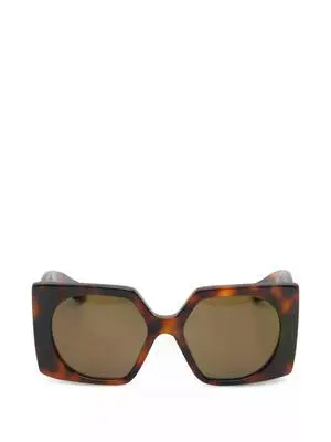 Valentino Garavani V-logo Signature Geometric-frame Sunglasses - Brown