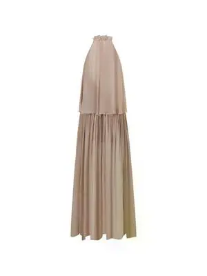 OUDE WAAG Ruffled Halterneck Dress - Neutrals