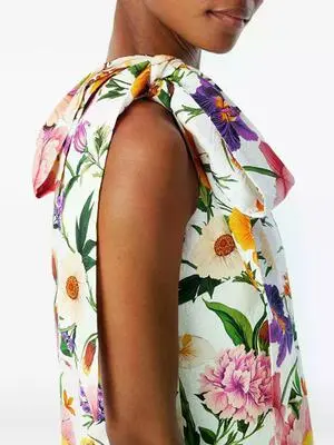 Borgo De Nor Lani Floral-print One-shoulder Maxi Dress - White