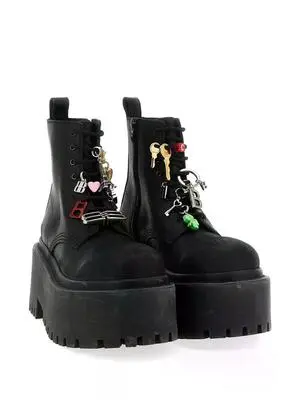Balenciaga Strike Charm-embellished Ankle Boots