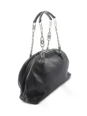 BVLGARI Parentesi Leather Shoulder Bag - Black
