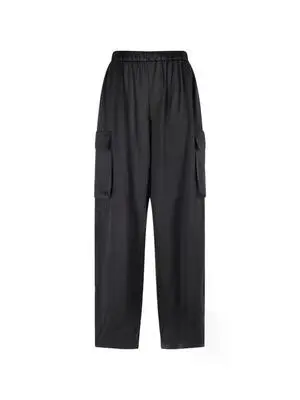 THE FRANKIE SHOP Delny Satin Cargo Pants - Black