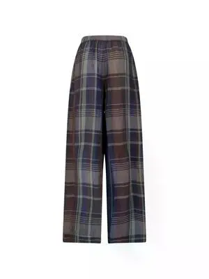 THE FRANKIE SHOP Baxter Sheer Tartan Track Pants - Blue