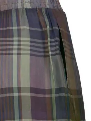 THE FRANKIE SHOP Baxter Sheer Tartan Track Pants - Blue