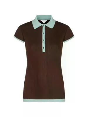 Malo Makò Ribbed-knit Polo Shirt - Brown