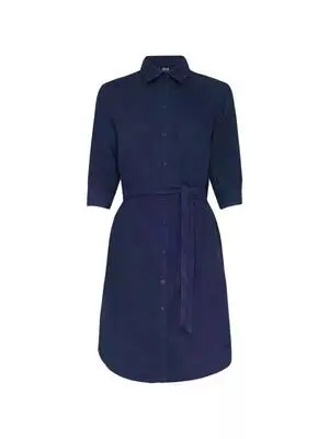 Vilebrequin Ludovie Belted Linen Shirt Midi Dress - Blue