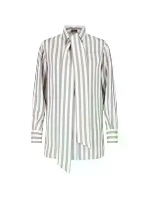Kiton Striped Bow Blouse