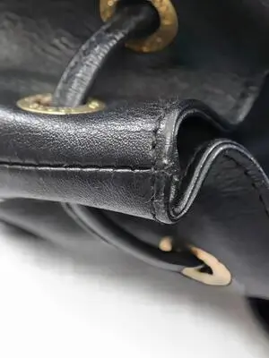 Gucci 2000s Bamboo-handle Leather Backpack - Black