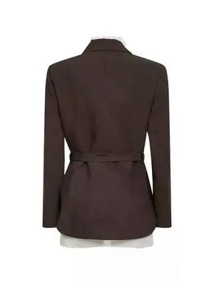 BLANCA VITA Belted Peak-lapel Blazer