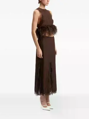 16Arlington Feather-trim Lace-detail Top
