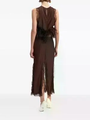 16Arlington Feather-trim Lace-detail Top