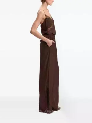 16Arlington Ricci Lace-trim Palazzo Pants - Brown