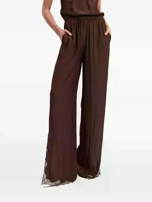 16Arlington Ricci Lace-trim Palazzo Pants - Brown