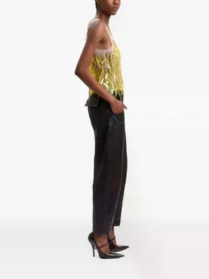 16Arlington Embroidered Tulle Tank Top - Gold