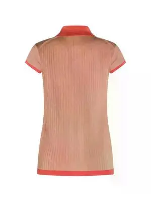 Malo Ribbed Knit Polo Top With Contrasting Trim