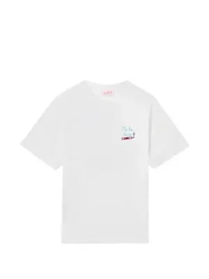 MC2 SAINT BARTH Embroidered Cotton T-shirt - White
