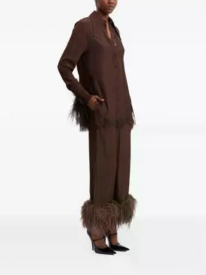 16Arlington Joelle Feather-trim Trousers