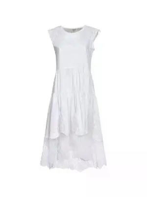 Maurizio Lace-embroidered Ruffled Dress - White