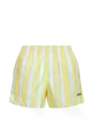 MC2 SAINT BARTH Striped Embroidered Shorts - Yellow
