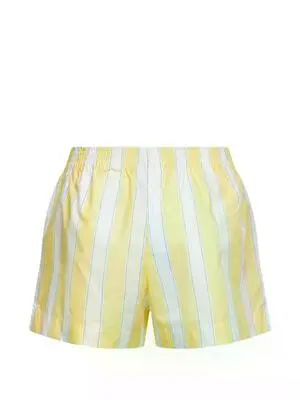 MC2 SAINT BARTH Striped Embroidered Shorts - Yellow