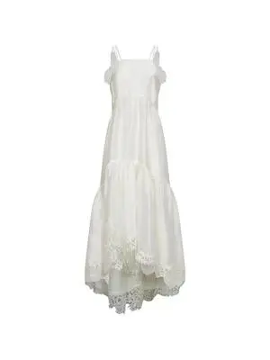 Maurizio Lace-embroidered Ruffled Dress