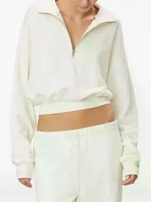 Eterne Cropped Half-zip Sweatshirt - Neutrals
