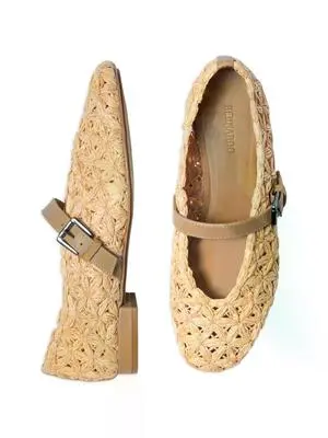 Bernardo Borden Woven Ballet Flats - Neutrals