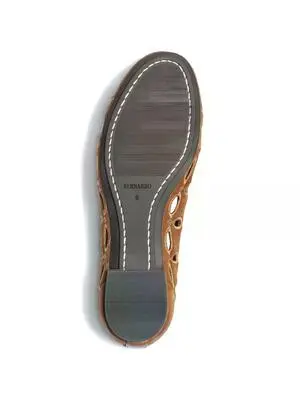 Bernardo Cut-out Ballet Flats - Brown