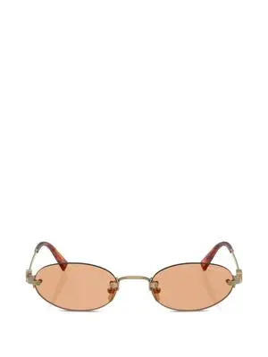 Miu Miu Oval-frame Sunglasses - Gold