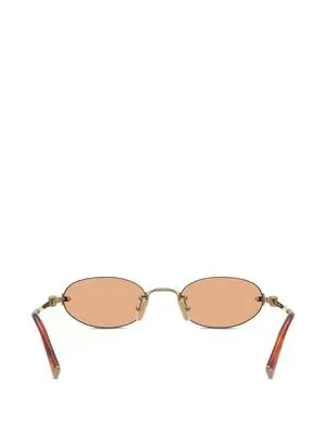 Miu Miu Oval-frame Sunglasses - Gold