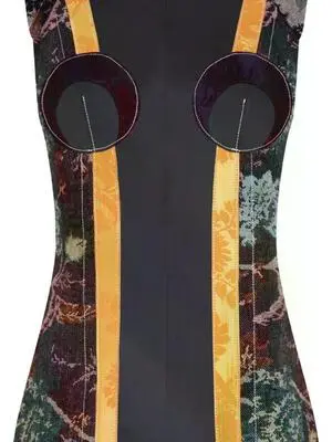 MARINE SERRE Tapestry-panel Moon Mini Dress