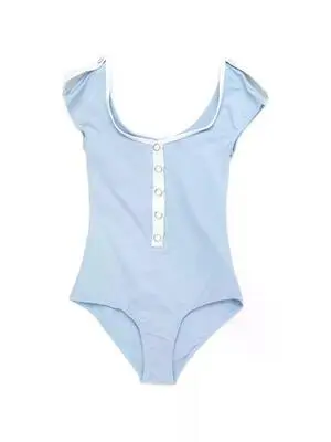 Gimaguas Eyelet-embellished Swimsuit - Blue