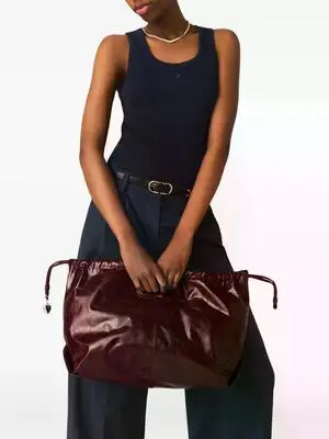 Maje M Leather Tote Bag - Red