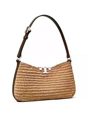 Tory Burch Eleanor Raffia Slim Shoulder Bag - Neutrals