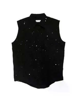 ERNEST W. BAKER Sequin-embellished Sleeveless Shirt