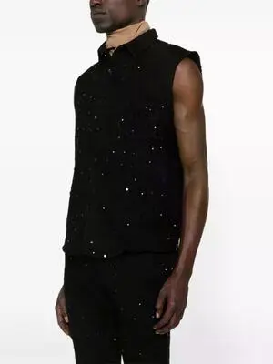 ERNEST W. BAKER Sequin-embellished Sleeveless Shirt