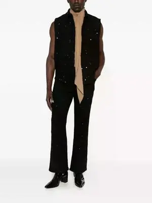 ERNEST W. BAKER Sequin-embellished Bouclé-knit Trousers