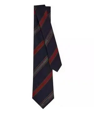 FERRAGAMO Jacquard Striped-pattern Neck Tie - Blue
