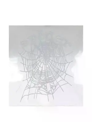 SP5DER Ombré Spider-web Print Hoodie - Grey
