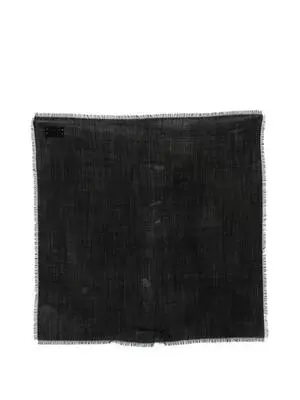 RIER Frayed-edge Scarf - Black