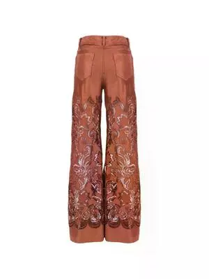 ERMANNO FIRENZE Cut-out Lace-embroidered Trousers