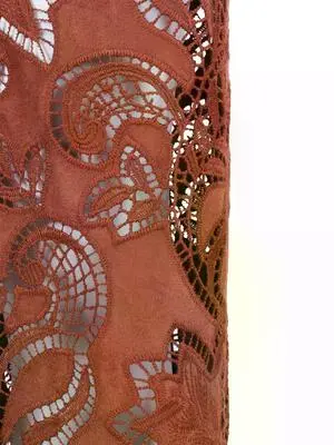 ERMANNO FIRENZE Cut-out Lace-embroidered Trousers