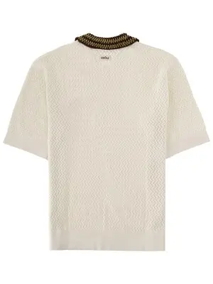 Drole De Monsieur Polo "maille A Journé D Miroir - Ivory