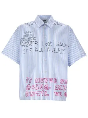 MSGM Printed Shirt - Azure