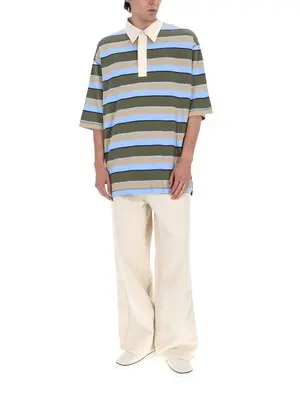 AMI Paris Polo In Cotone Con Logo - Blue