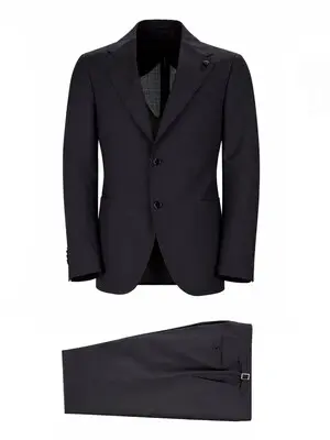 LARDINI Wool Two-piece Suit - Black