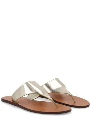 Manebí Sandalo Infradito In Pelle - Silver