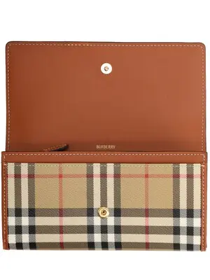 Burberry Portafoglio "continental Check - Beige