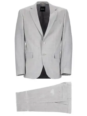 BOSS Two-piece Suit With Micro Pattern - Grey